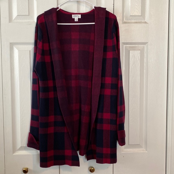 Market & Spruce | Jackets & Coats | Hooded Plaid Cardigan | Poshmark